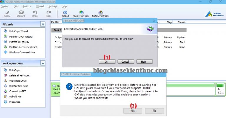 Hướng dẫn cài Windows chuẩn UEFI - GPT bằng Onekey Ghost