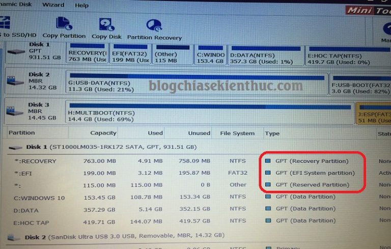 Cách tạo phân vùng boot EFI, MSR và Recovery cho chuẩn UEFI/GPT