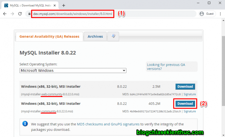 Cách cài đặt MySQL Workbench bản Community trên Windows