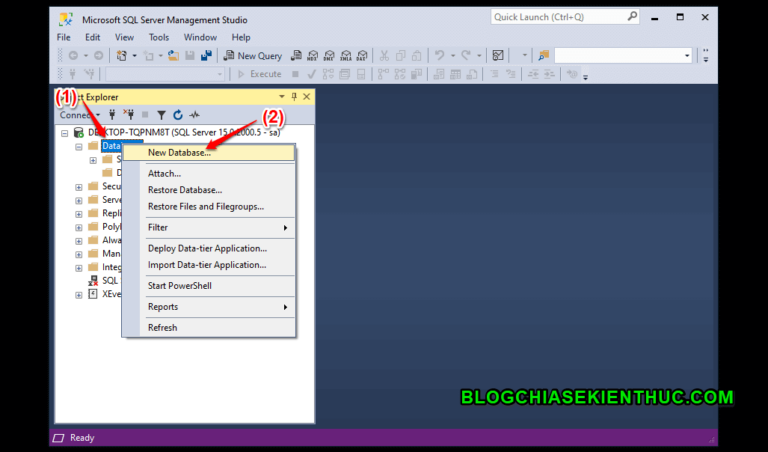Hướng dẫn tạo Database trong SQL và các thao tác cơ bản khác