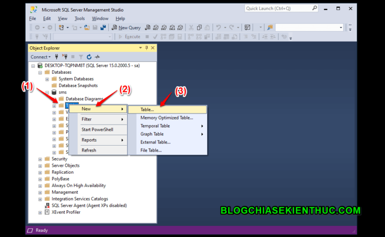 Hướng dẫn tạo Database trong SQL và các thao tác cơ bản khác