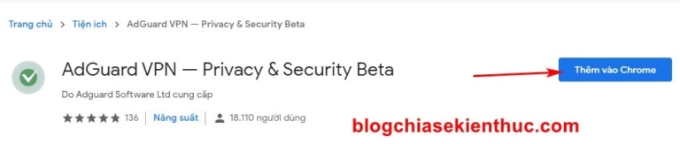 Tiện ích VPN của AdGuard trên Edge/ Chrome/ FireFox