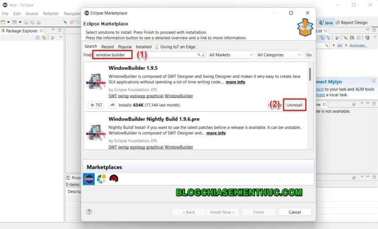 Cài đặt plugin WindowBuilder để lập trình Java Swing trên Eclipse