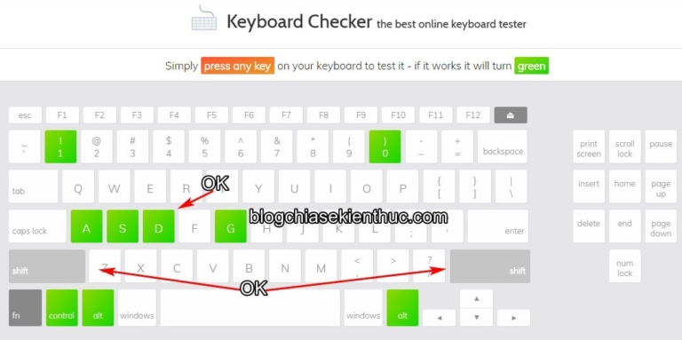 Keyboard Checker: Công cụ kiểm tra bàn phím online, Free 100%