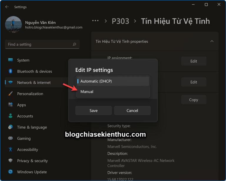 Cách cài đặt địa chỉ IP tĩnh cho máy tính Windows 11