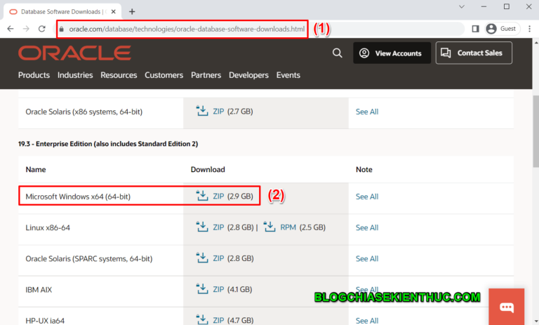 Cách cài đặt Oracle Database trên hệ điều hành Windows