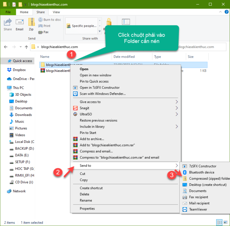 Cách nén/giải nén file ZIP trên Win 10, 11.. (No software)