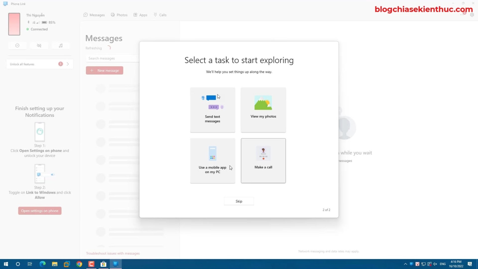 Cách sử dụng ứng dụng Phone Link trên Windows 10/11