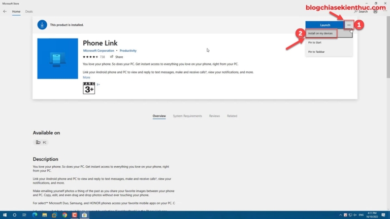 Cách sử dụng ứng dụng Phone Link trên Windows 10/11