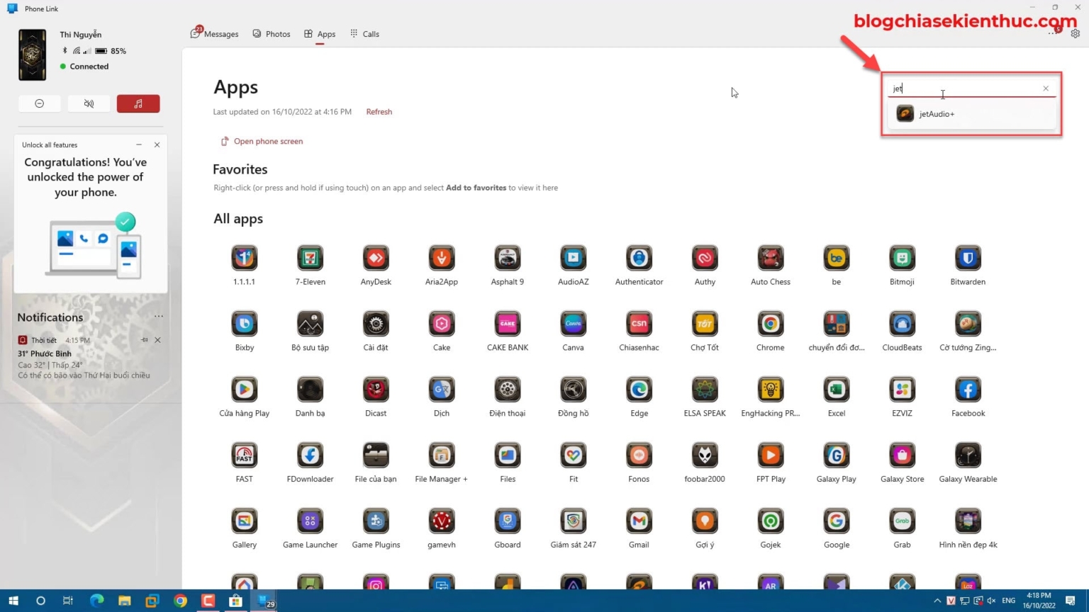 Cách sử dụng ứng dụng Phone Link trên Windows 10/11