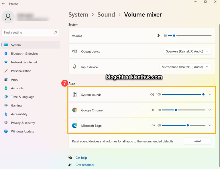 Cách thiết lập Sound và Volume Mixer trên Windows 10/11