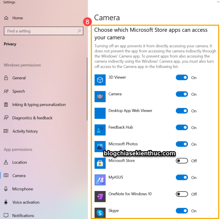 Cấp quyền sử dụng Camera & Micro trên Windows 10/11