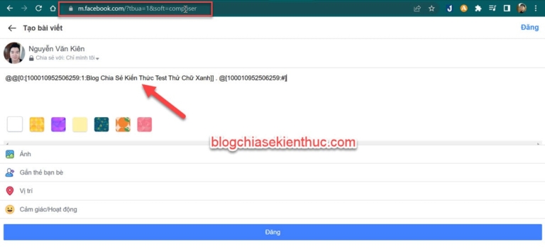 Thủ thuật viết status với chữ màu xanh trên Facebook