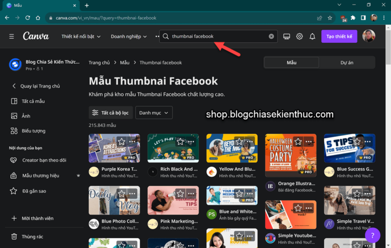Tạo ảnh Thumbnail Youtube, Tiktok, Facebook bằng Canva